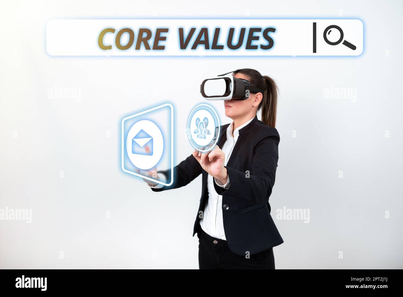 Conceptual display Core Values, Business idea belief person or ...