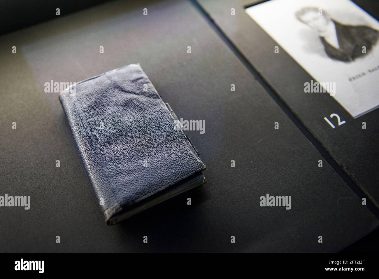 Chopin's personal notebook is seen during the exhibition at the museum ...