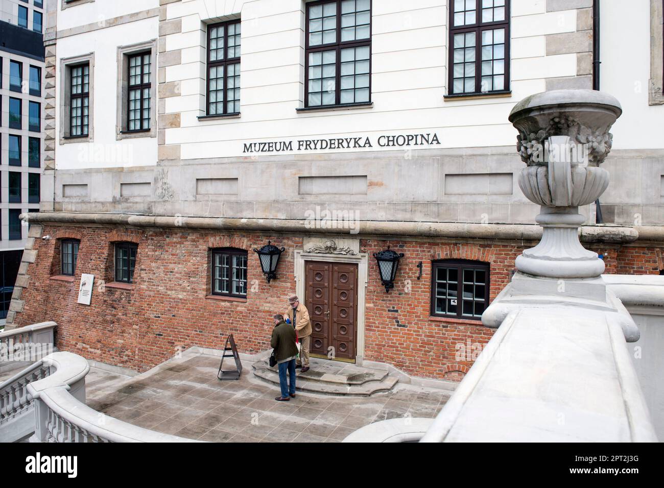 The entrance to the Frederick Chopin Museum in Warsaw. The refurbished ...
