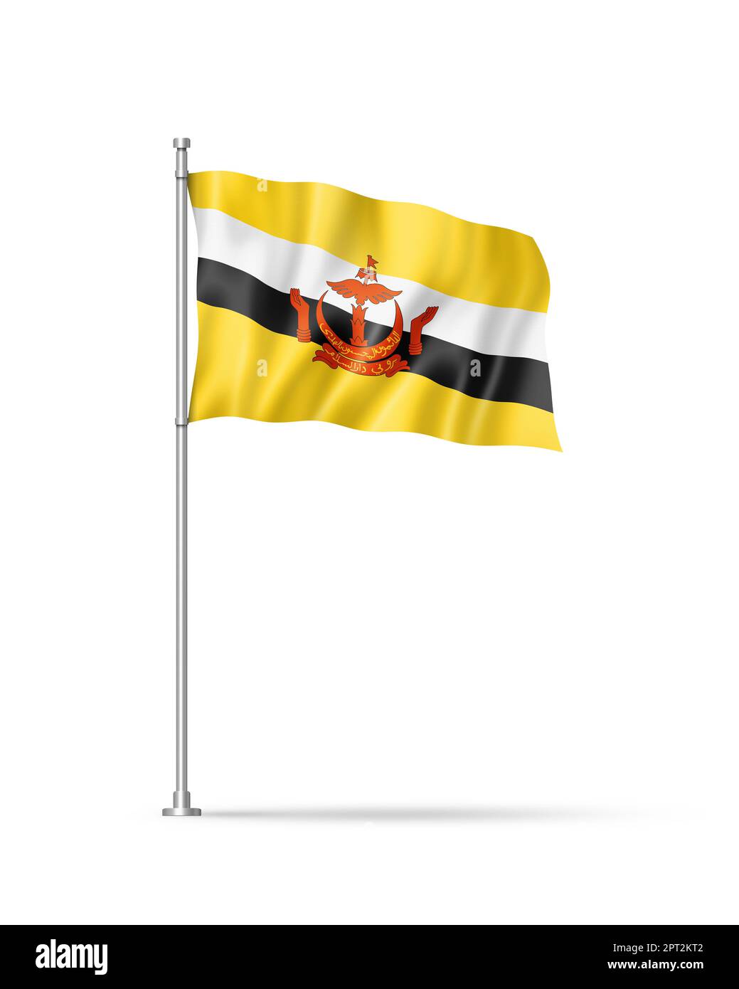 Brunei flag, 3D illustration, isolated on white Stock Photo - Alamy
