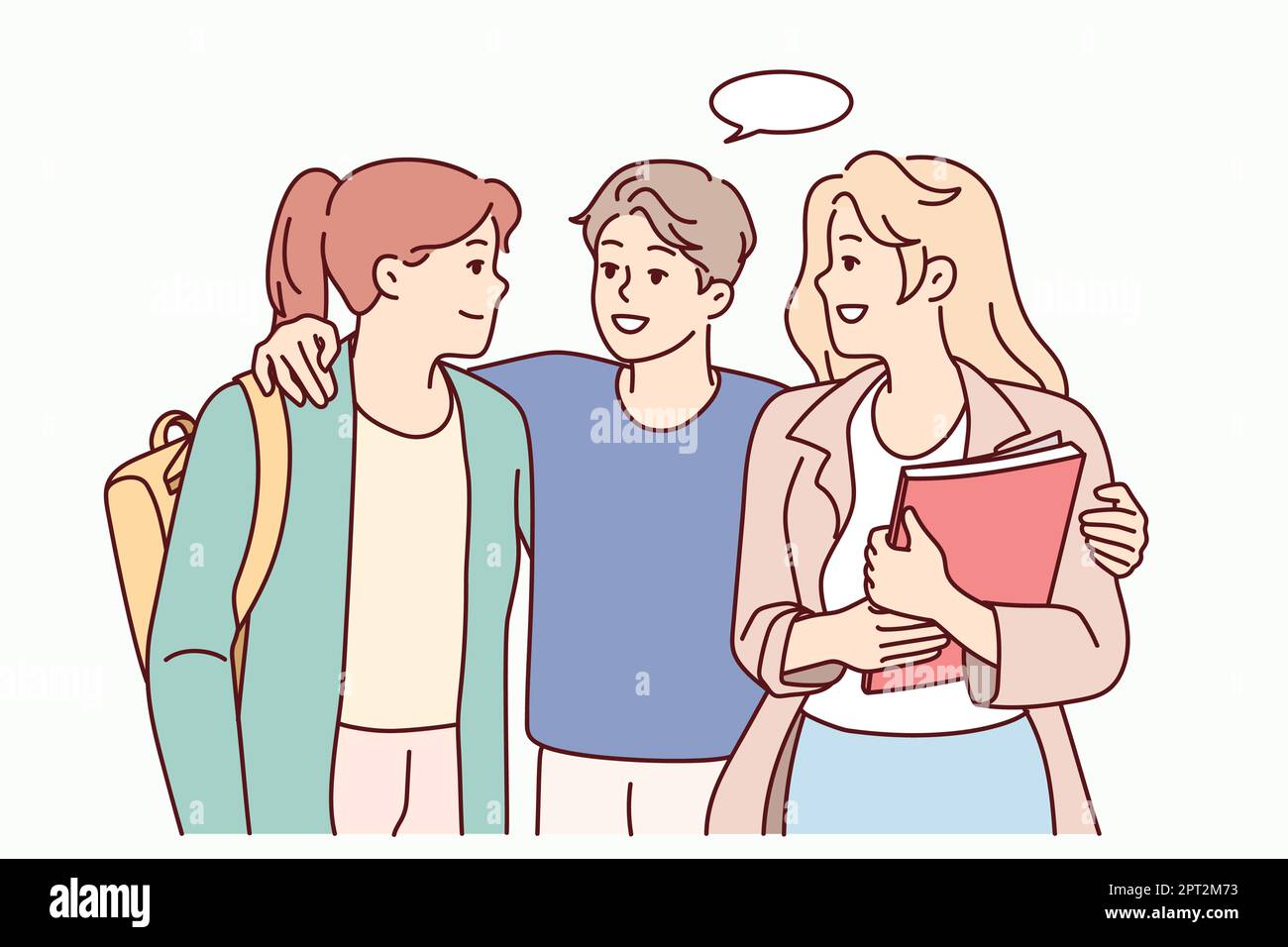 Cartoon Group Of Friends Talking