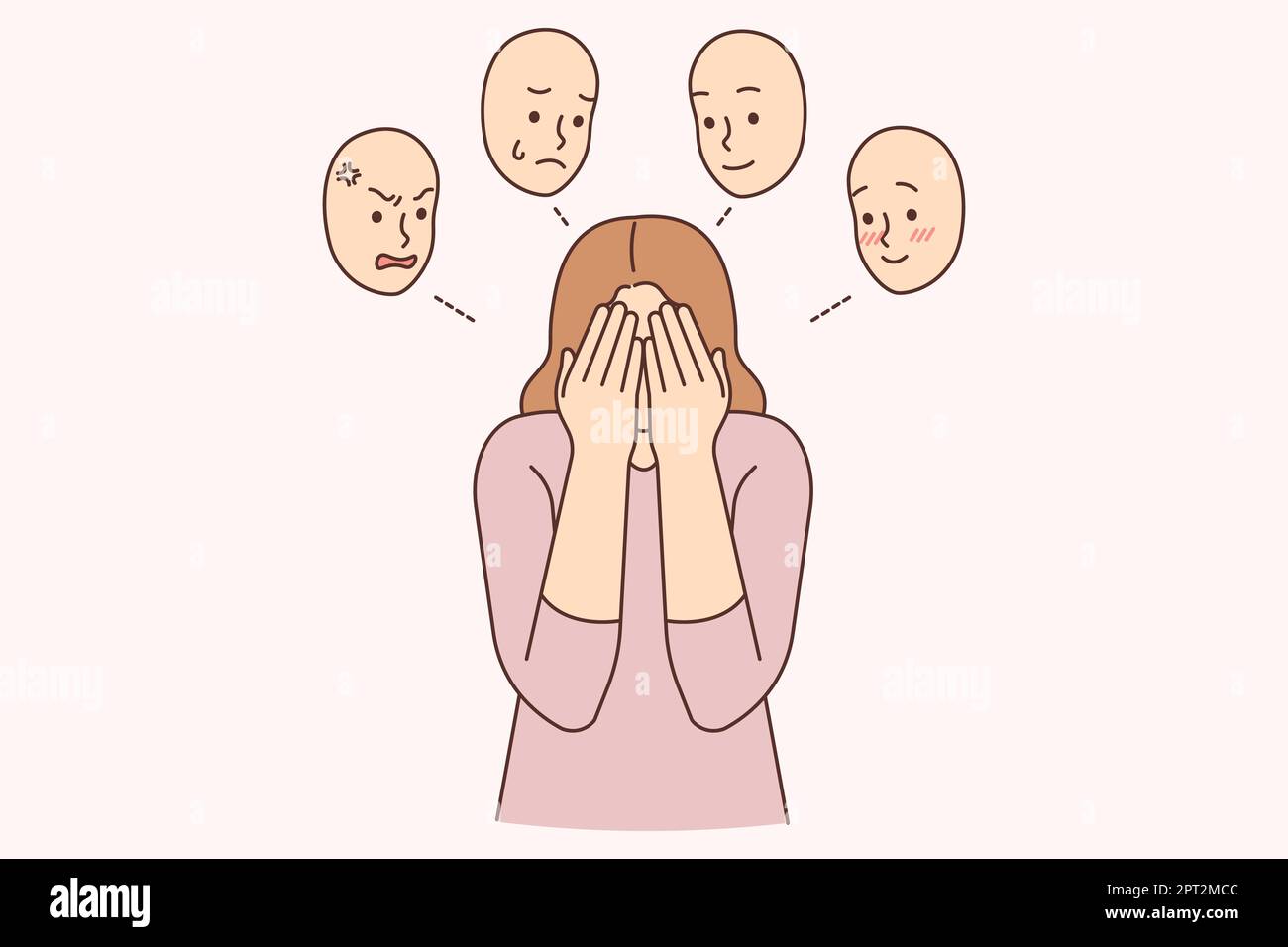 Distressed woman suffer from mood swings having personality disorder ...