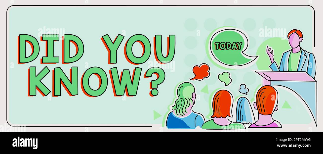 Writing displaying text Did You Know Question, Concept meaning Fun ...