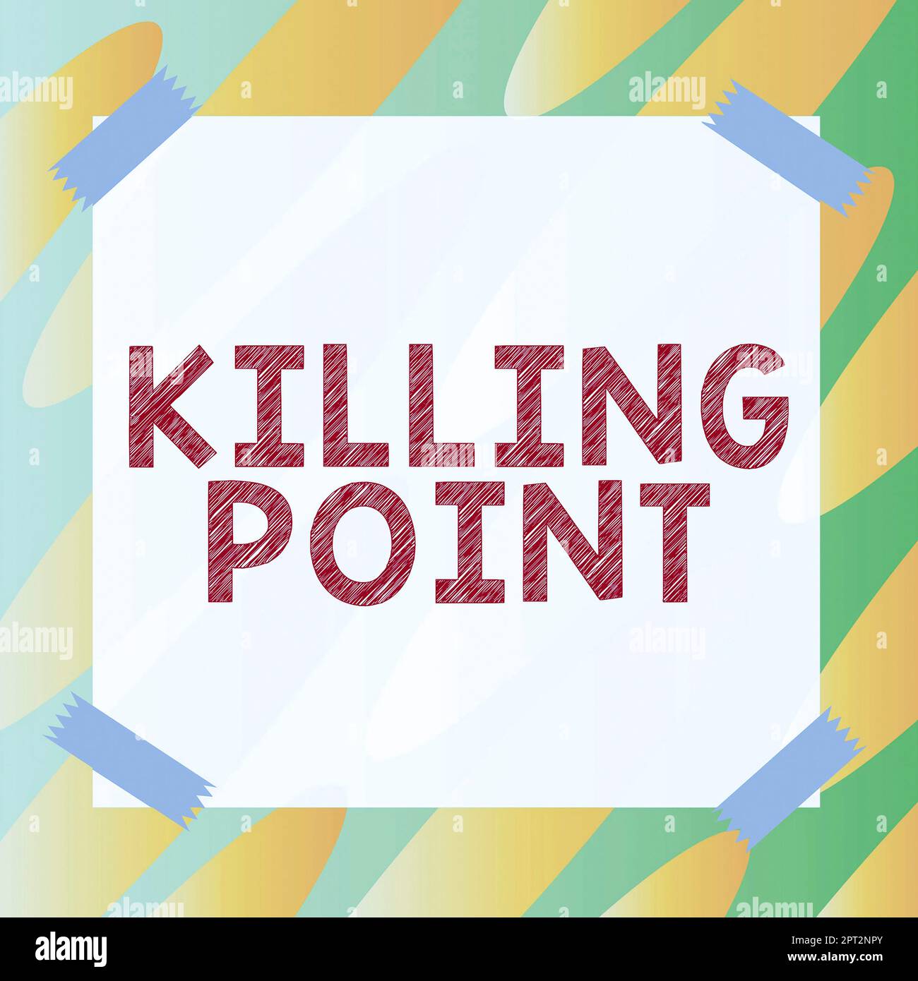 Text sign showing Killing Point, Internet Concept Phase End Review ...