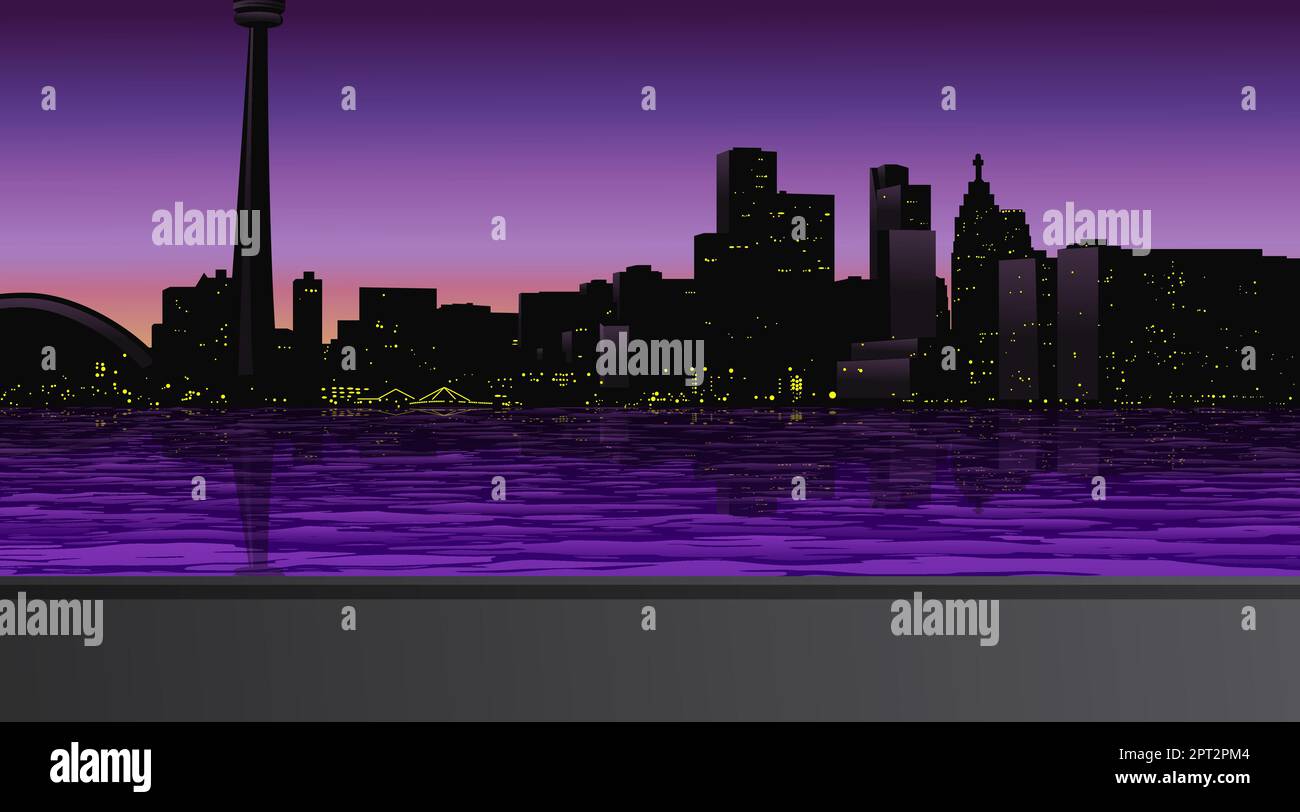 Sunset reflection buildings Stock Vector Images - Alamy