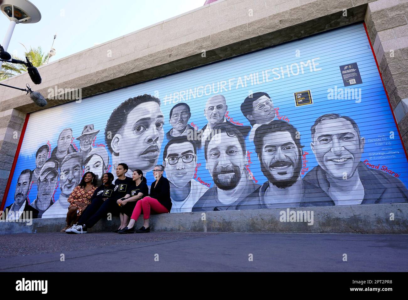 From left; Artist Antoinette Cauley, Cherelle Griner, WNBA basketball ...