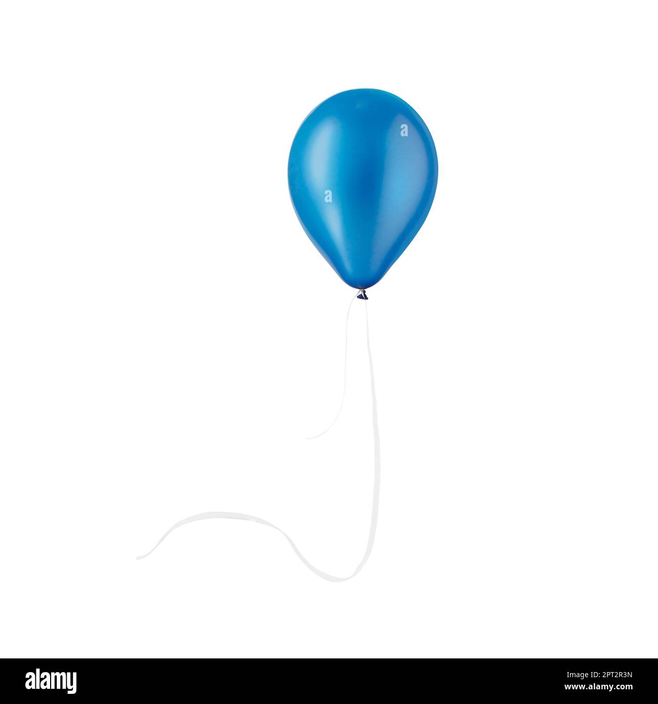 happy air blue flying balloon isolated on white background Stock Photo ...