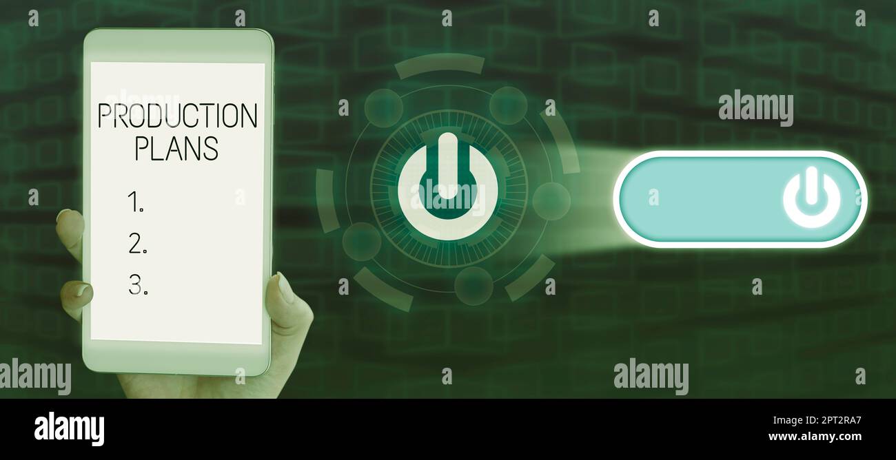 Handwriting text Production Plans, Word for series of steps that need ...