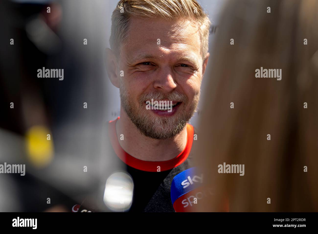 Baku, Azerbaijan, April 27, Kevin Magnussen, from Denmark competes for ...