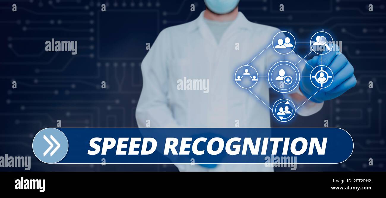 Text showing inspiration Speed Recognition, Conceptual photo temperate ...