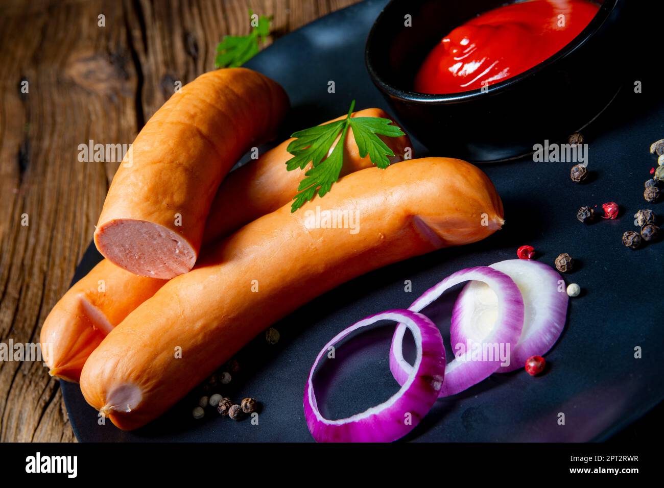 Delicious warm ham bockwurst Stock Photo - Alamy