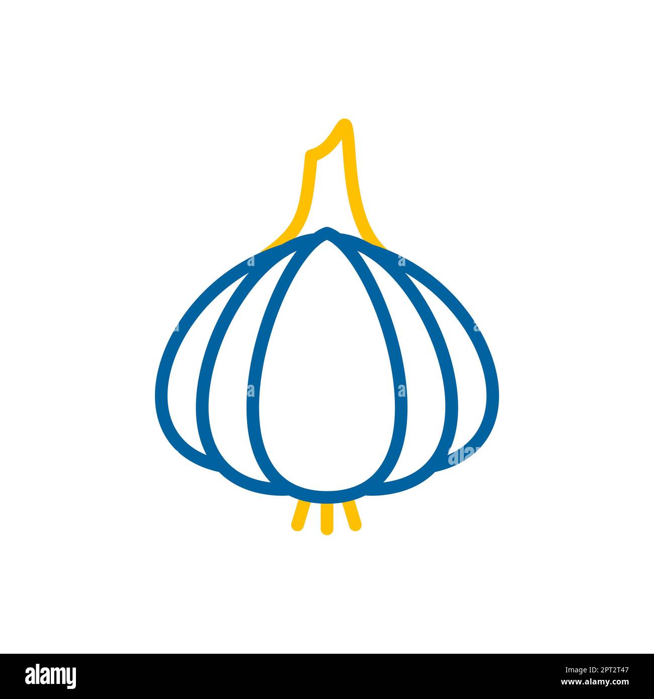 Garlic bulb, allium sativum isolated design vector icon. Vegetable sign ...