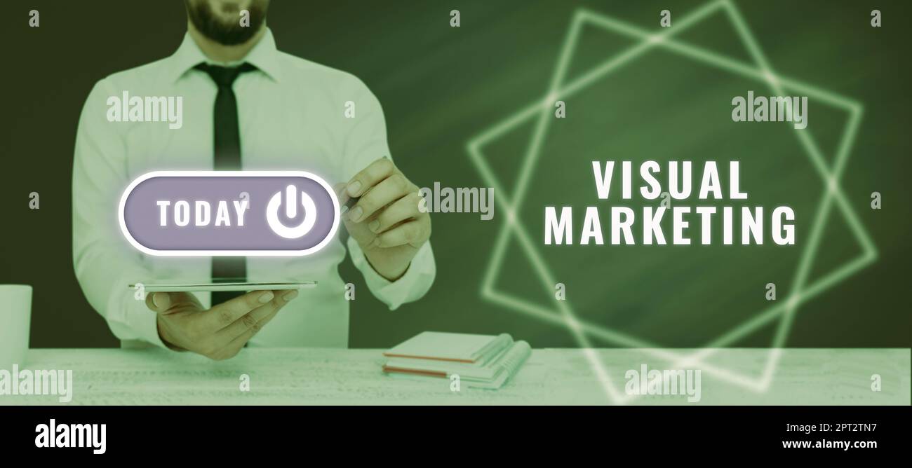 Hand writing sign Visual Marketing, Business overview reduce water ...