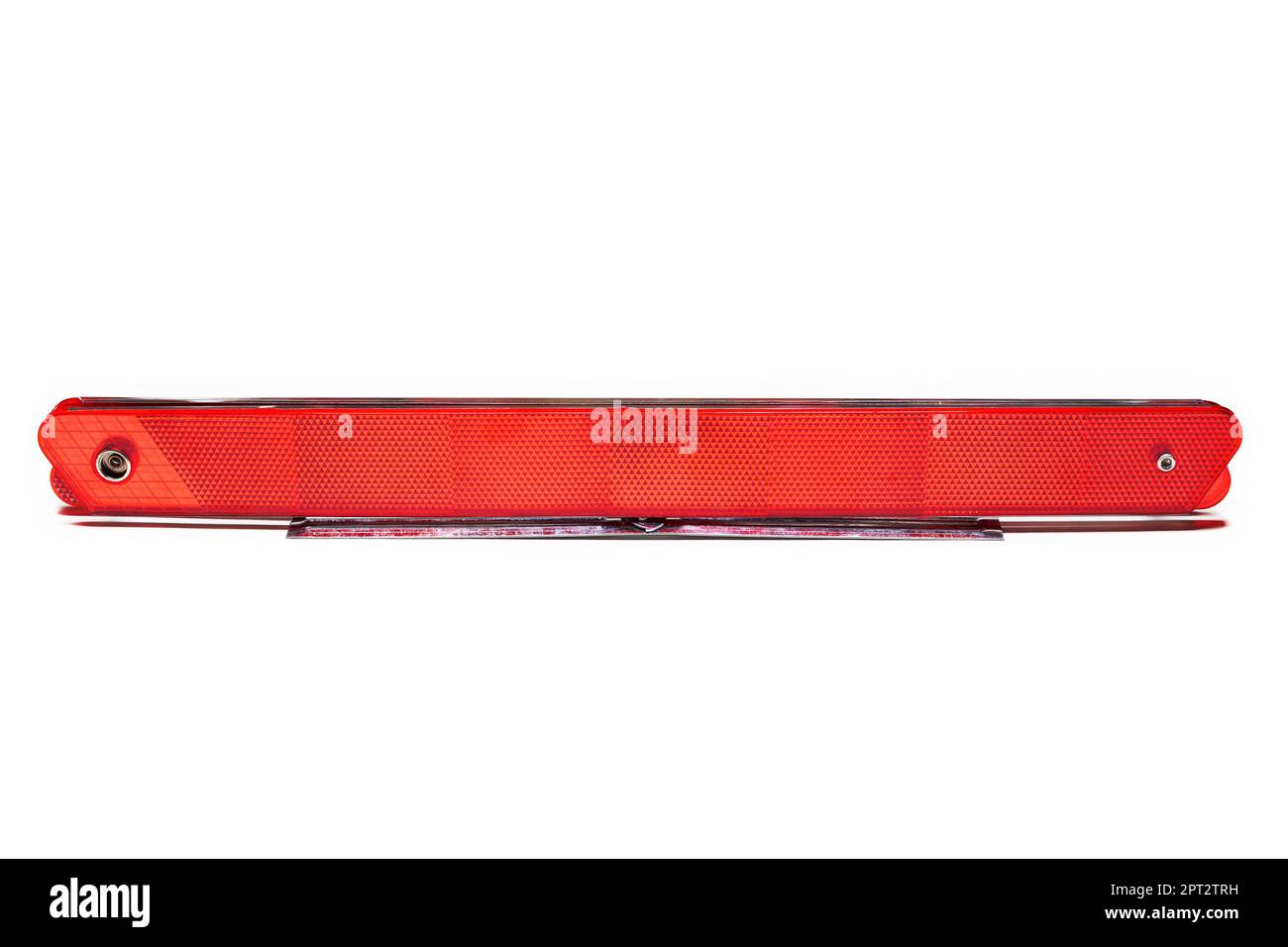 Emergency stop sign folded on white background Stock Photo - Alamy