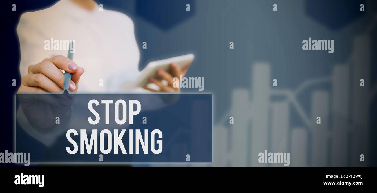 Handwriting text Stop Smoking, Business overview narrative style of ...