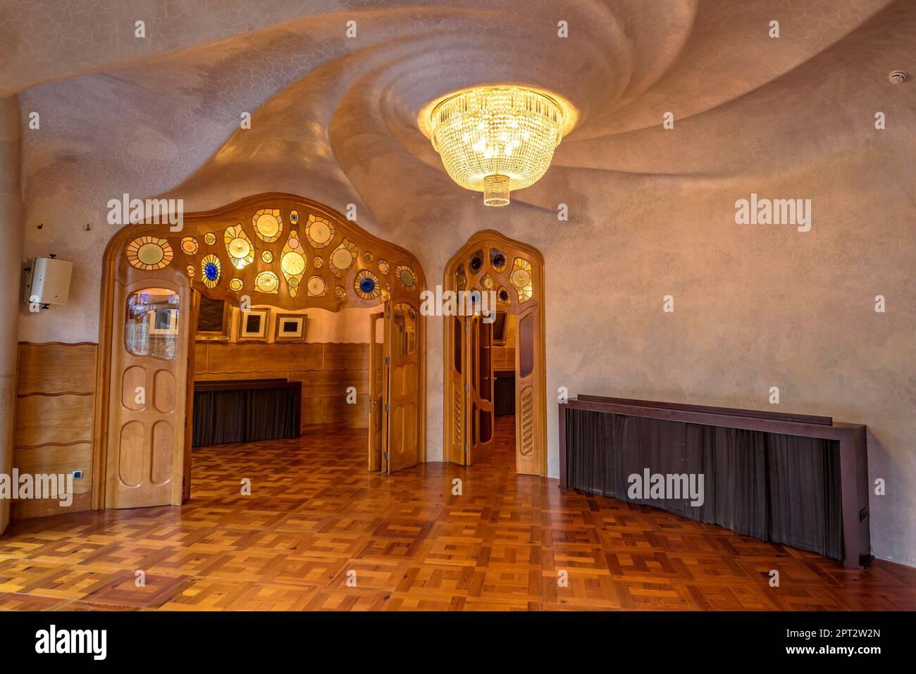 Main hall of the noble floor of Casa Batlló designed by Antoni Gaudí ...