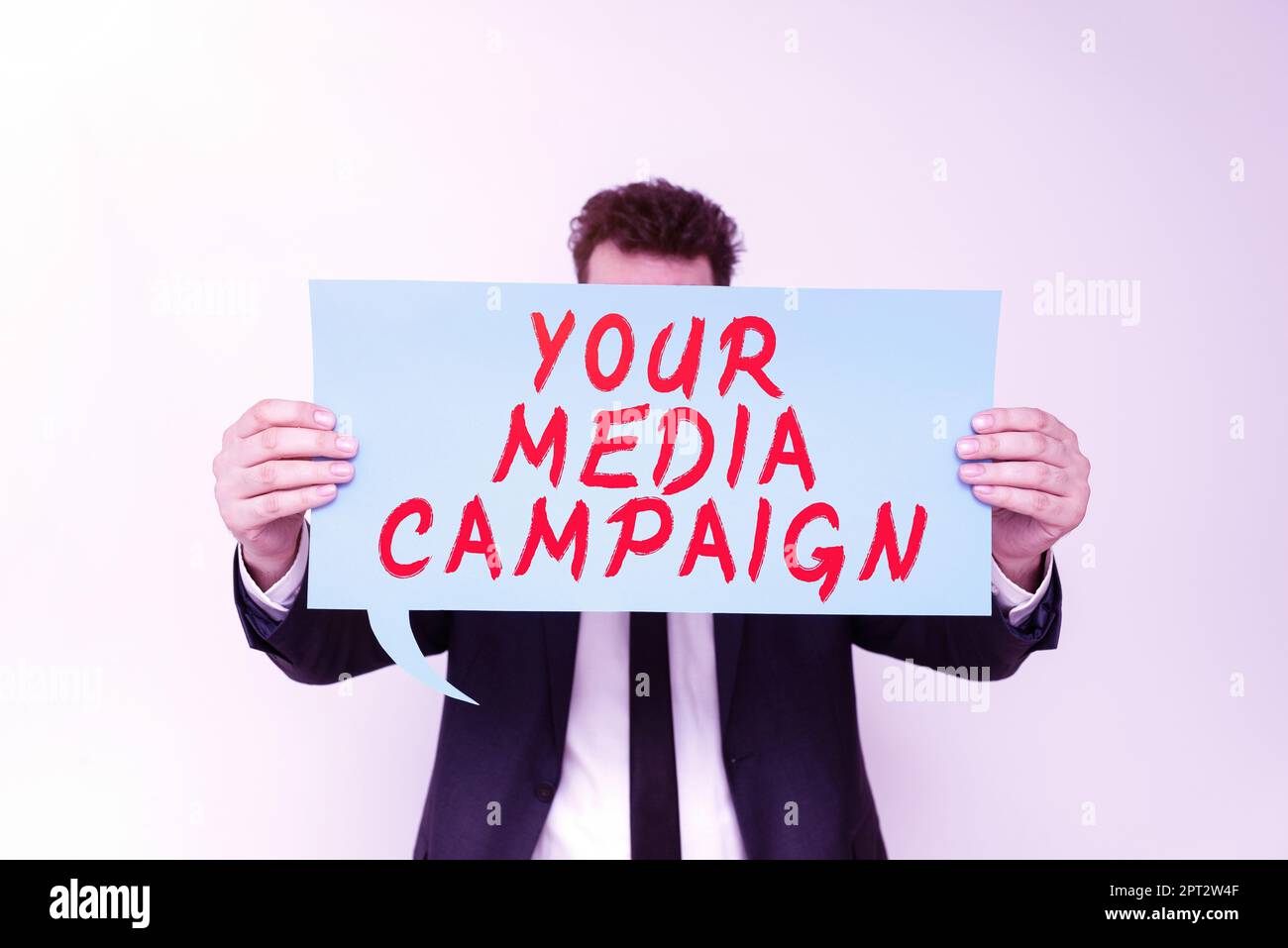Sign displaying Your Media Campaign, Word Written on Advertising ...