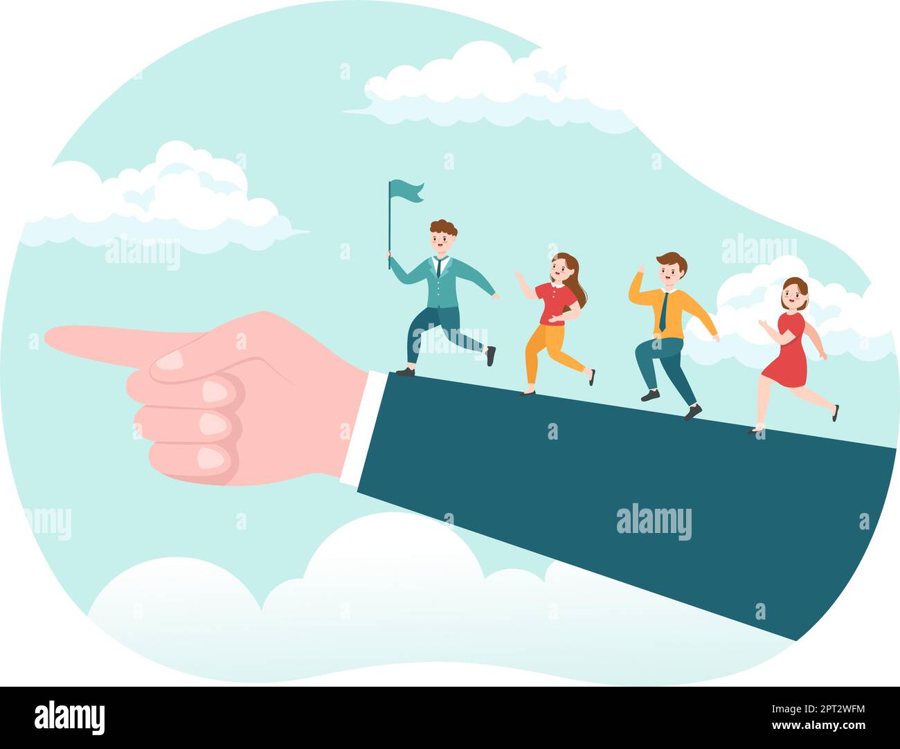 Business Leadership with Businessman Leader Helps the Team to Develop ...