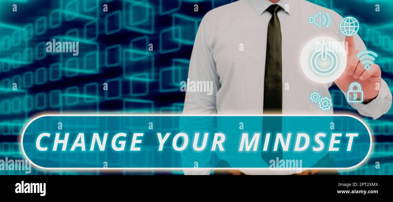 Conceptual caption Change Your Mindset, Concept meaning Personal ...