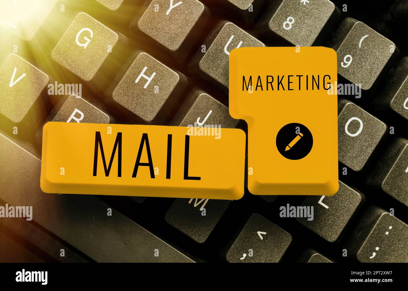 Hand writing sign Mail Marketing, Business showcase sending a ...