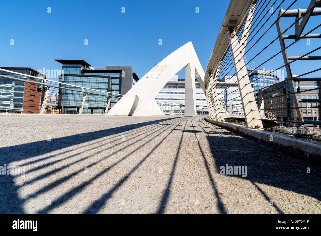 Tradeston Bridge, known locally as the Squiggly Bridge because of its ...