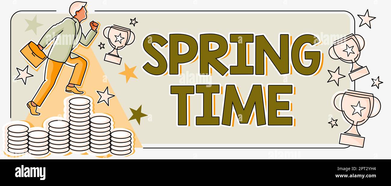 Writing displaying text Spring Time, Conceptual photo temperate season ...