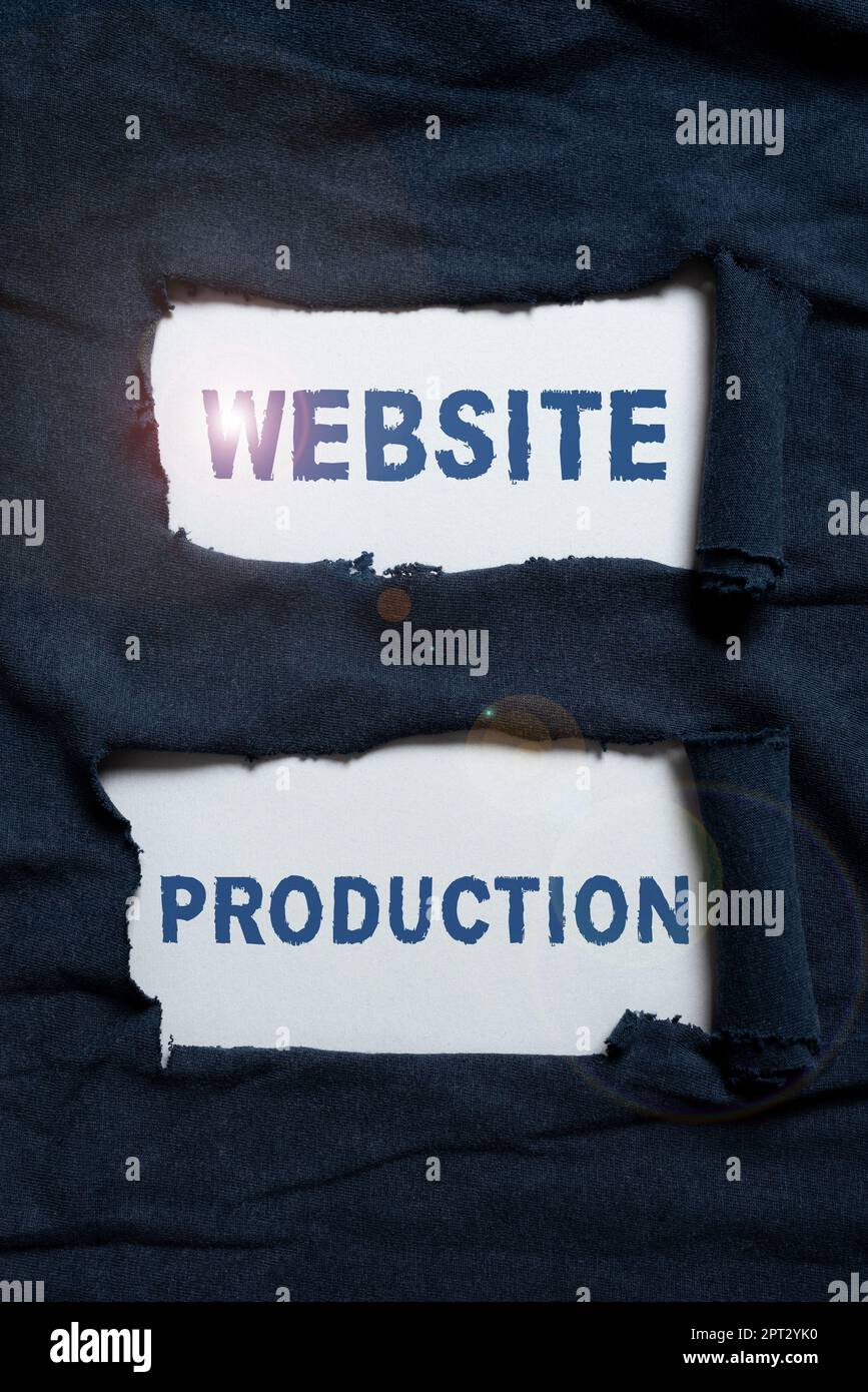 Text sign showing Website Production, Internet Concept creating sites ...