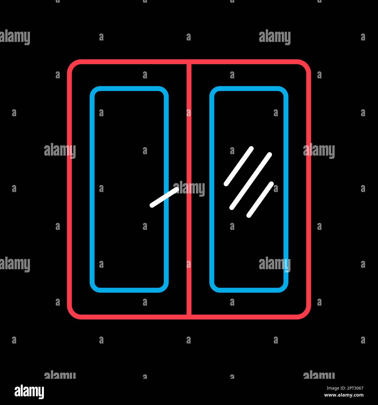 Window vector on dark background icon. Casement sign. Construction ...