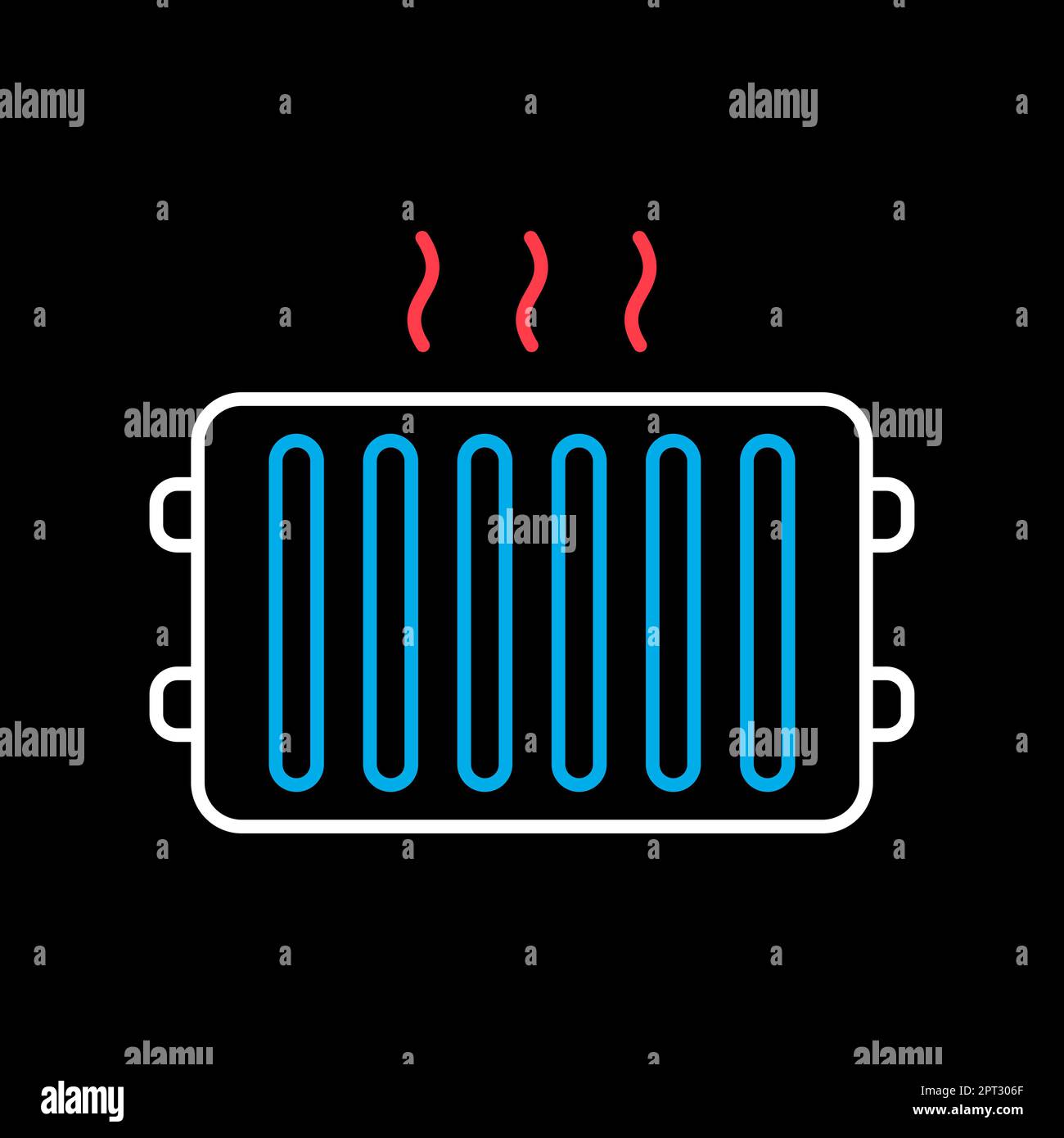 Radiator, heater vector on dark background icon. Construction, repair ...