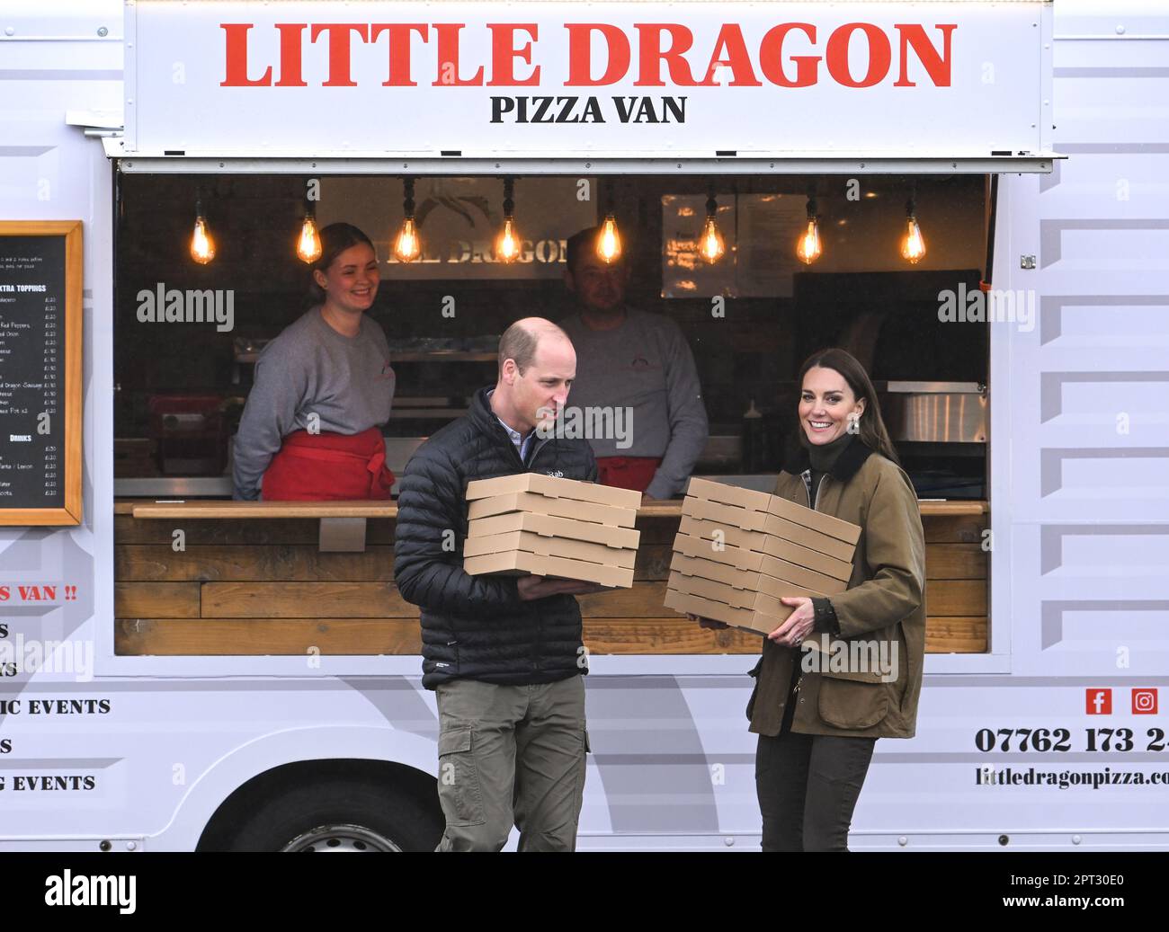 Wales, UK. 27th Apr, 2023. The Prince and Princess of Wales visit the ...