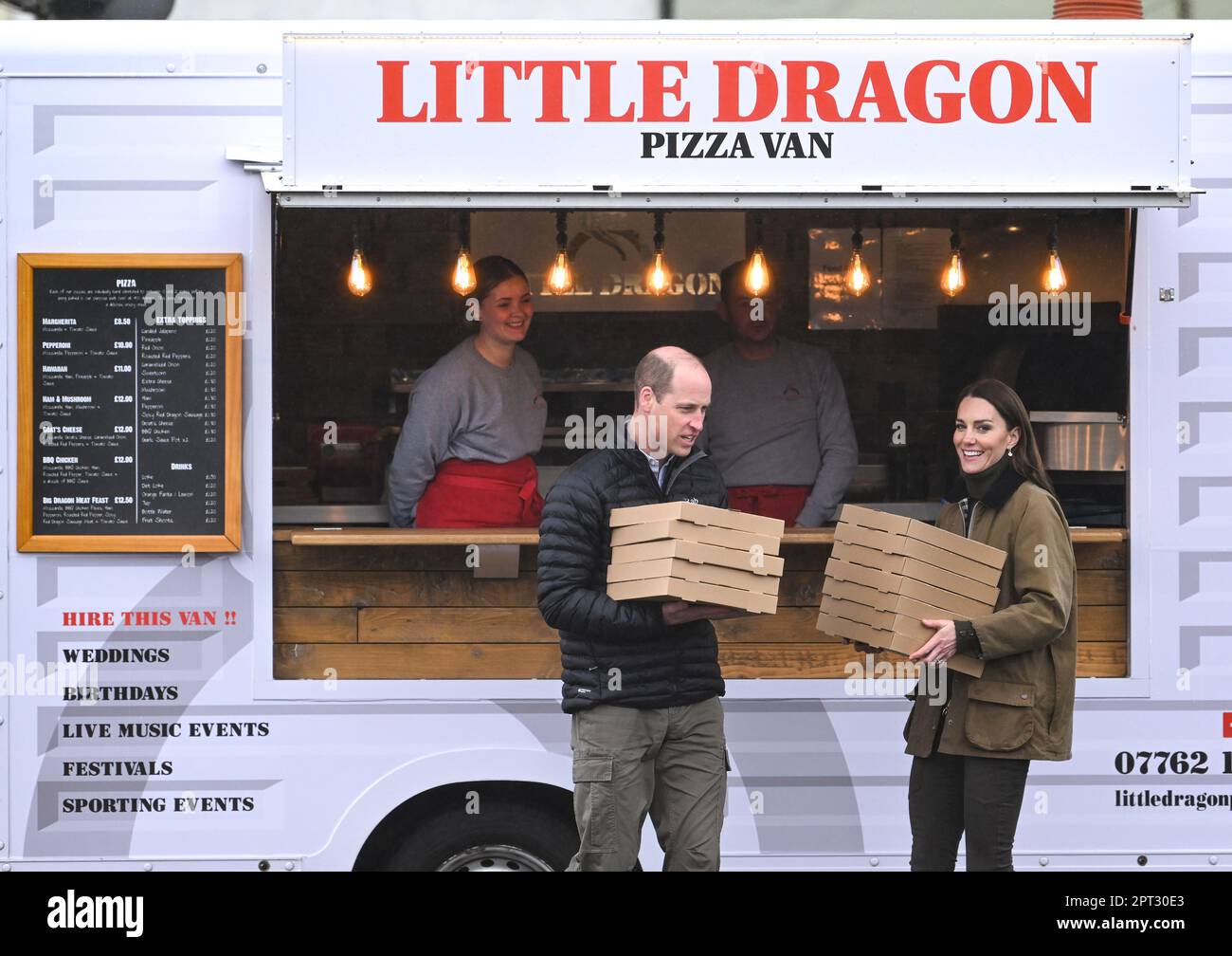 Wales, UK. 27th Apr, 2023. The Prince and Princess of Wales visit the ...