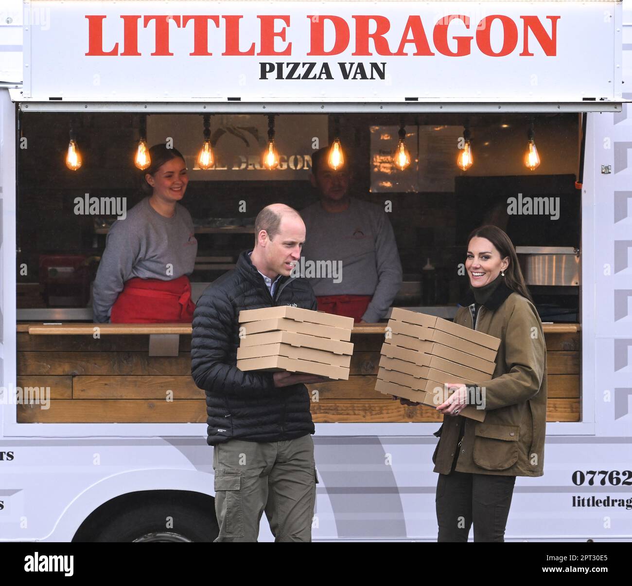 Wales, UK. 27th Apr, 2023. The Prince and Princess of Wales visit the ...