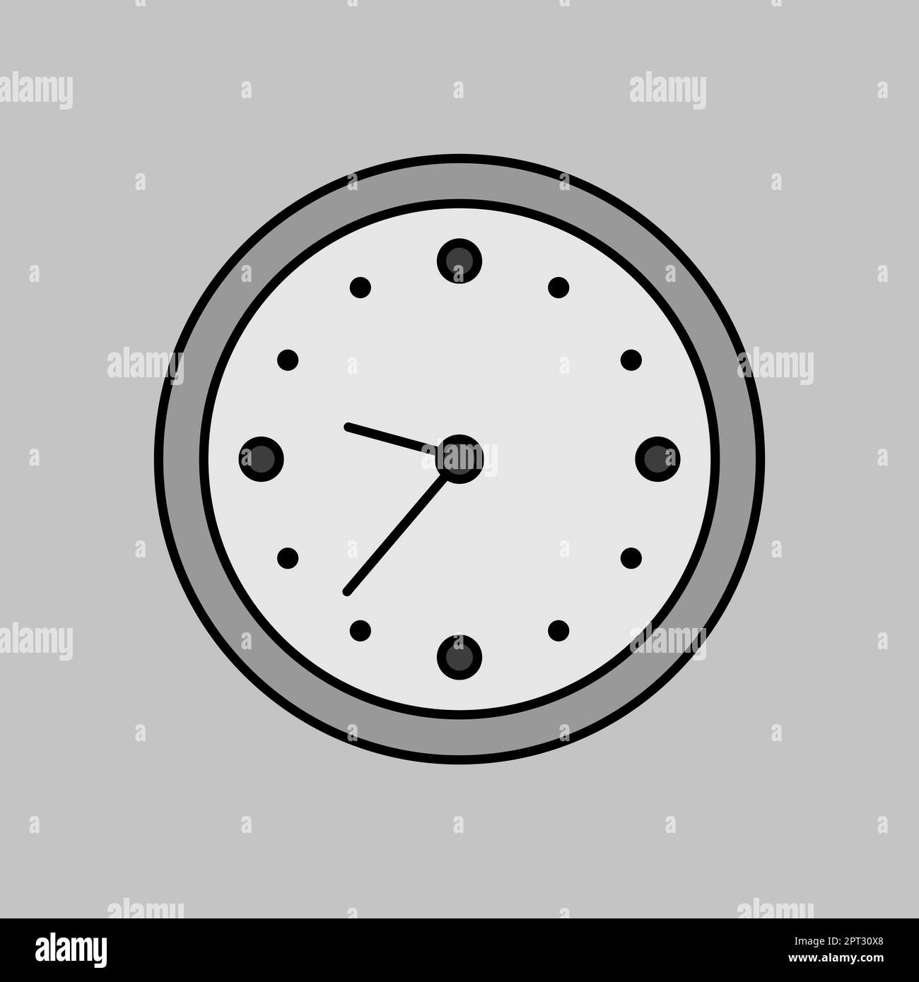 Clock outline grayscale icon. Workspace sign Stock Vector Image & Art - Alamy