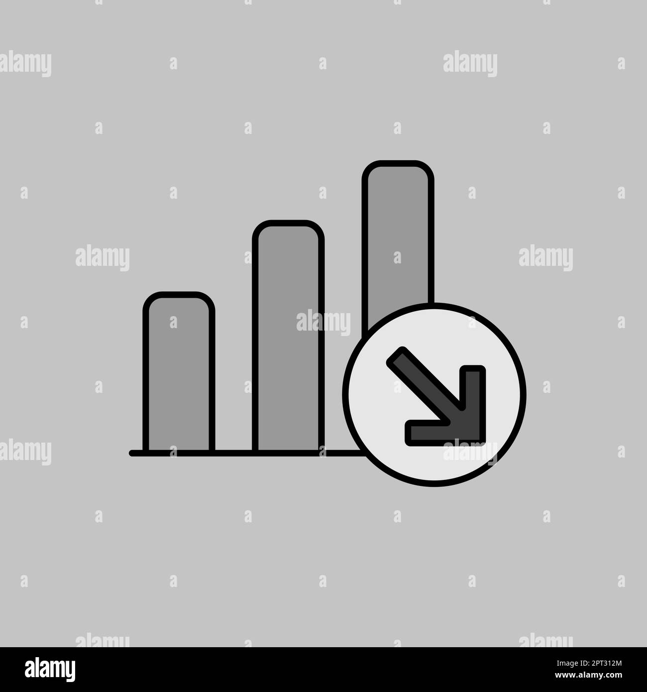 Decrease outline grayscale icon. Office sign Stock Vector Image & Art - Alamy