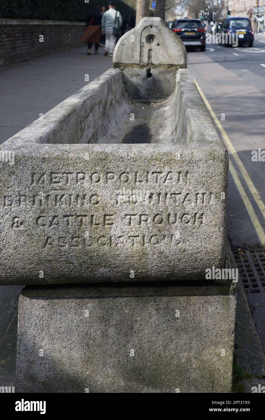 Historic cattle trough to give water to animals, horses, along the ...