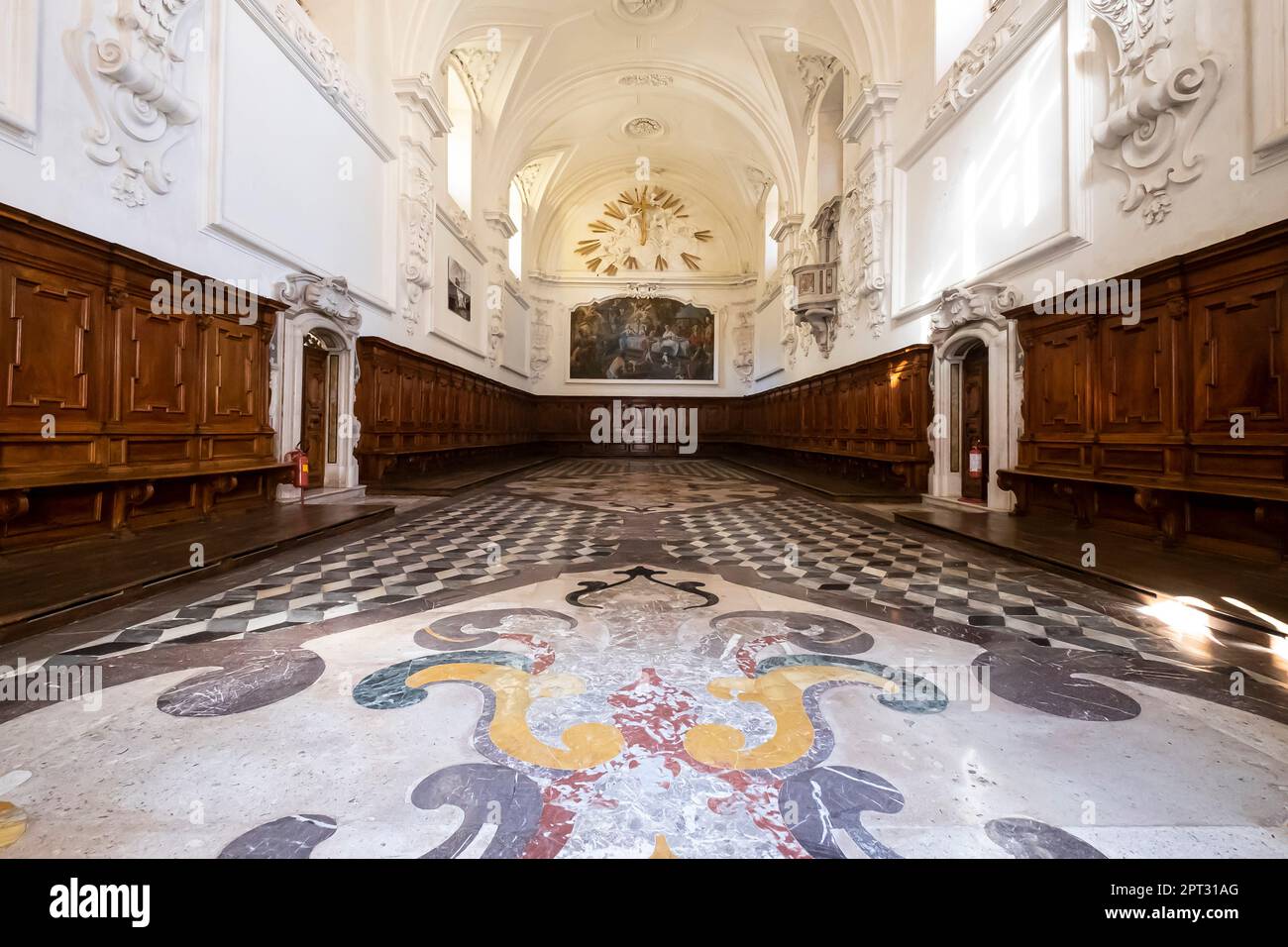The interior of Certosa di Padula well known as Padula Charterhouse is ...