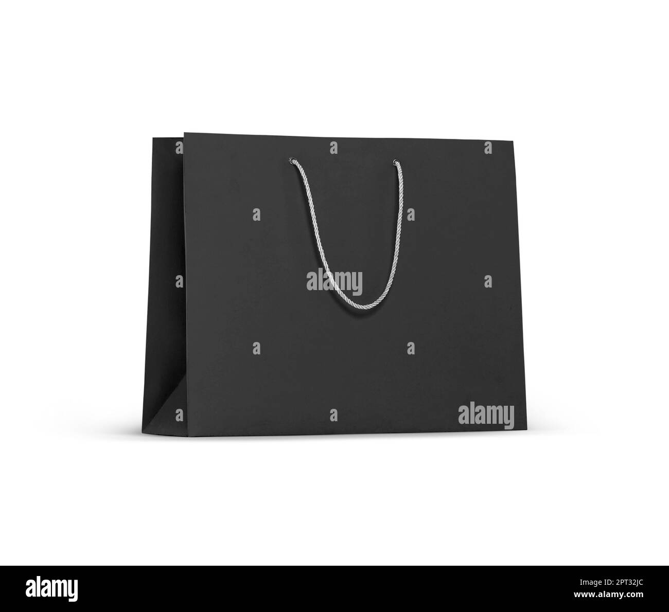 black paper bag isolated on a white background Stock Photo - Alamy