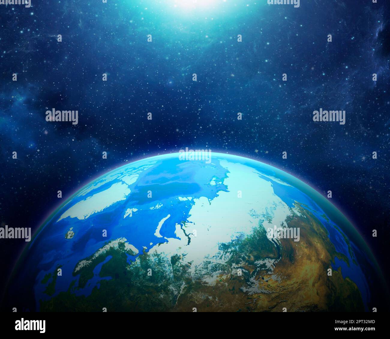 blue earth in space art colorful solar system blue gradient wallpaper ...