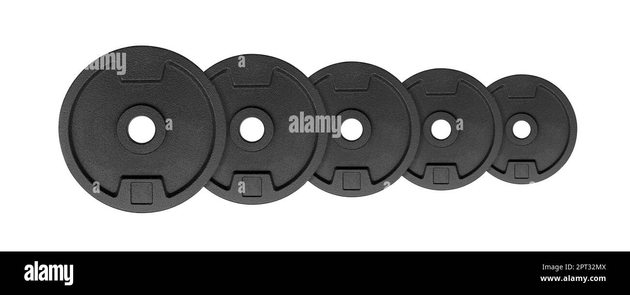 dumbbell discs no weight number isolated on white background Stock ...
