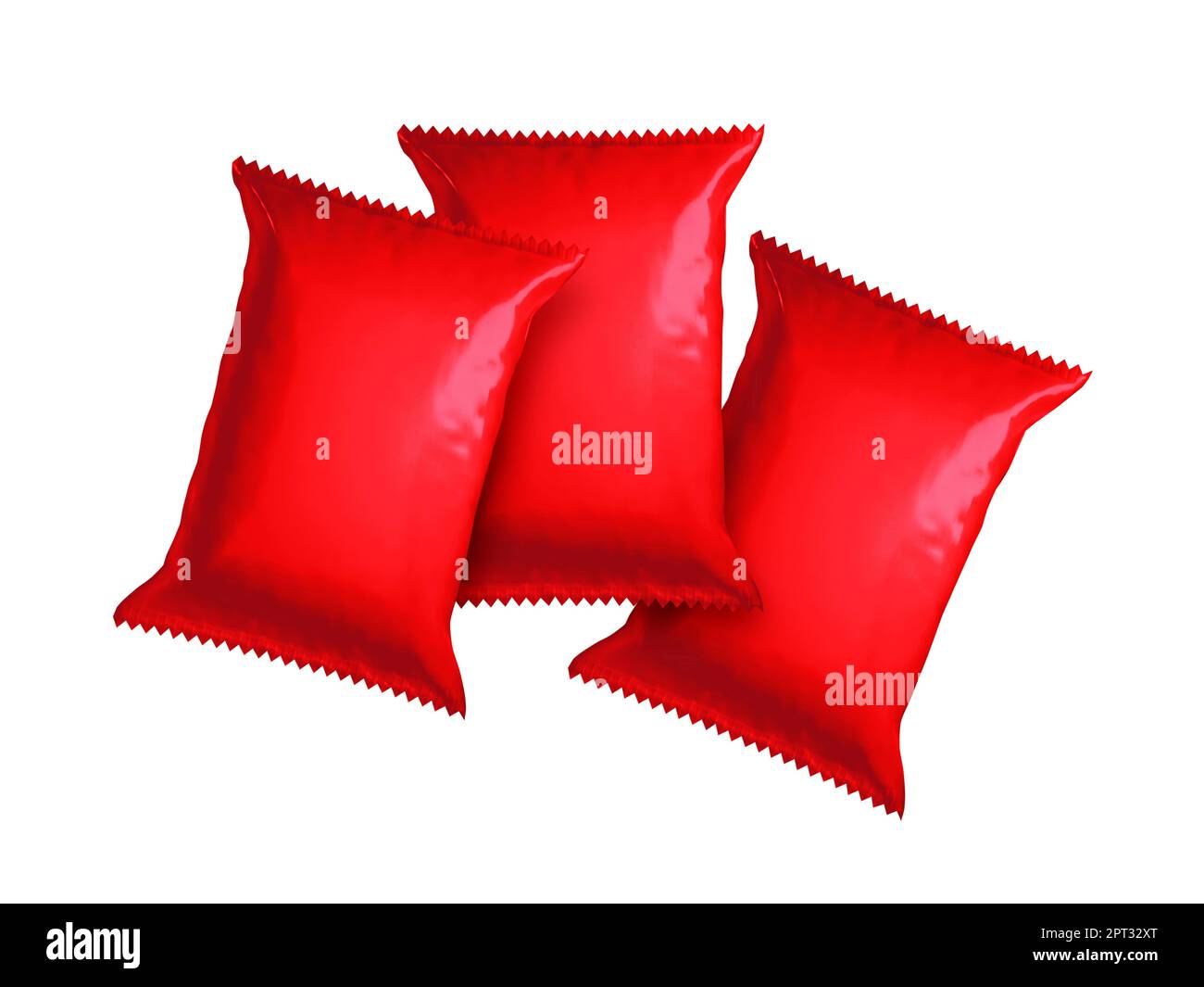red Packing isolated on white background. 3d render Stock Photo - Alamy