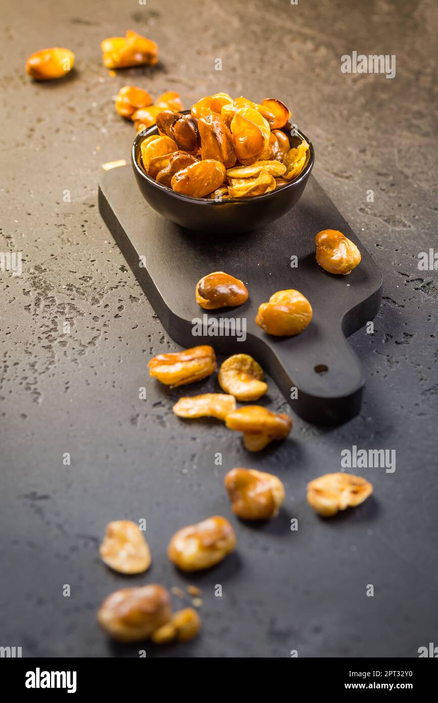 Healthy snack - crispy roasted white beans with low calorie Stock Photo ...