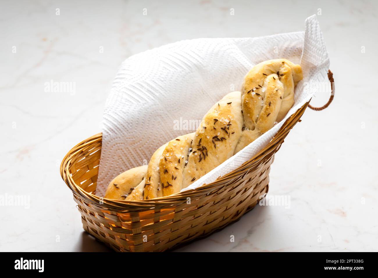 homemad bun with salt and cumin Stock Photo - Alamy