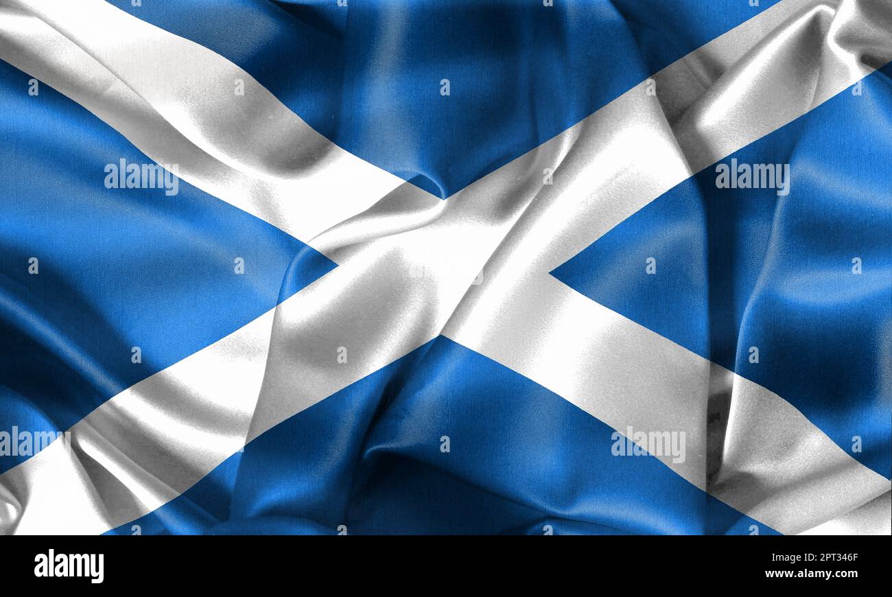 Scotland flag - realistic waving fabric flag Stock Photo - Alamy