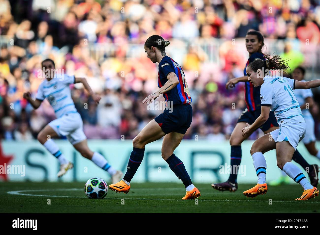 Barcelona, Spain. 27th Apr, 2023. Mapi Leon (FC Barcelona Fem) during a ...