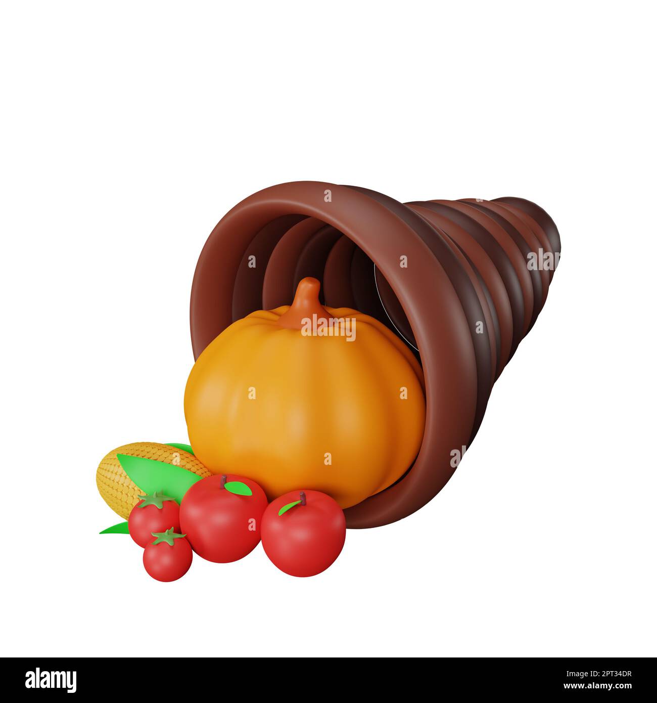 3d rendering cornucopia thanksgiving icon Stock Photo - Alamy