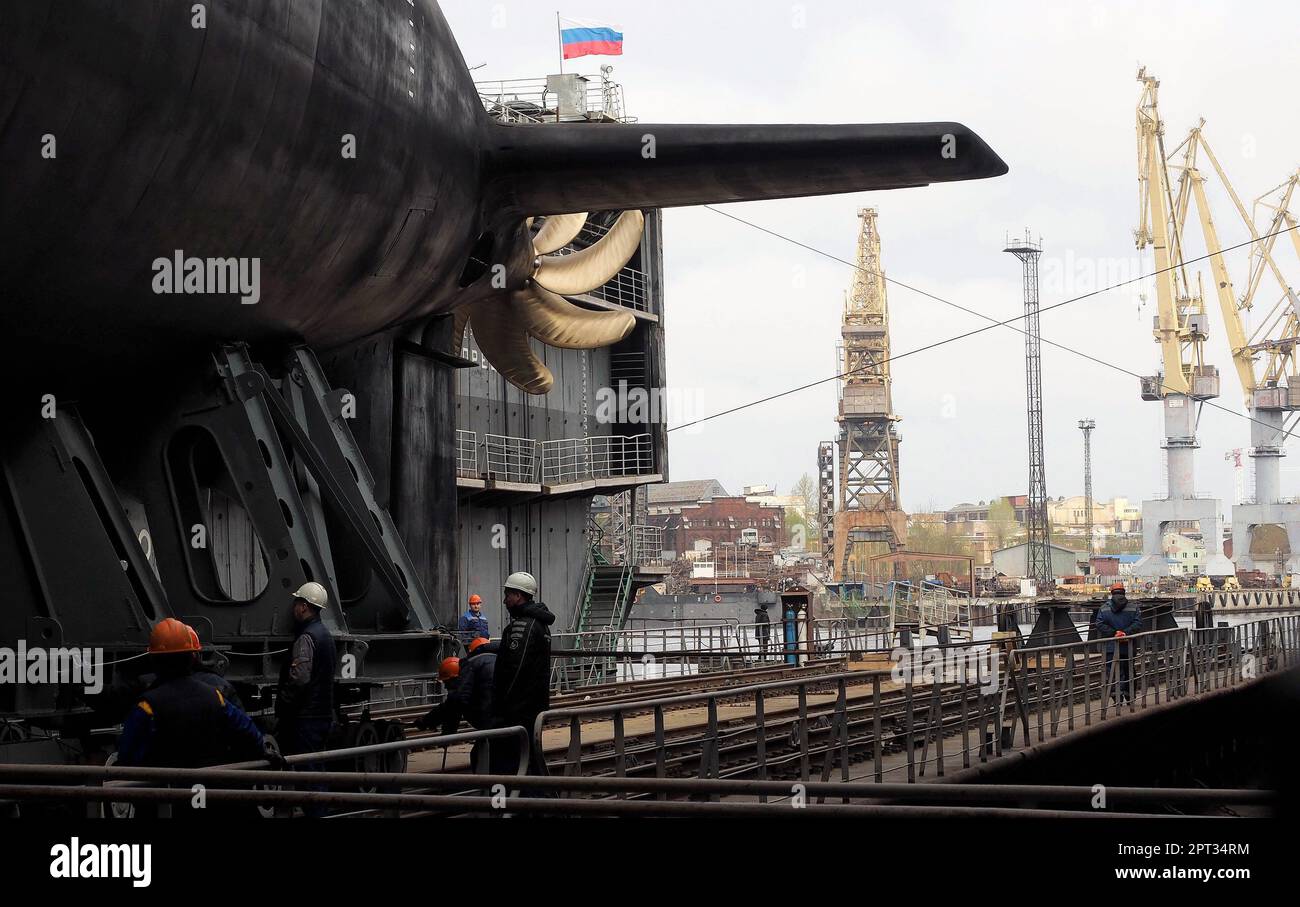 St. Petersburg, Russia. 27th Apr, 2023. The ceremony of launching the ...