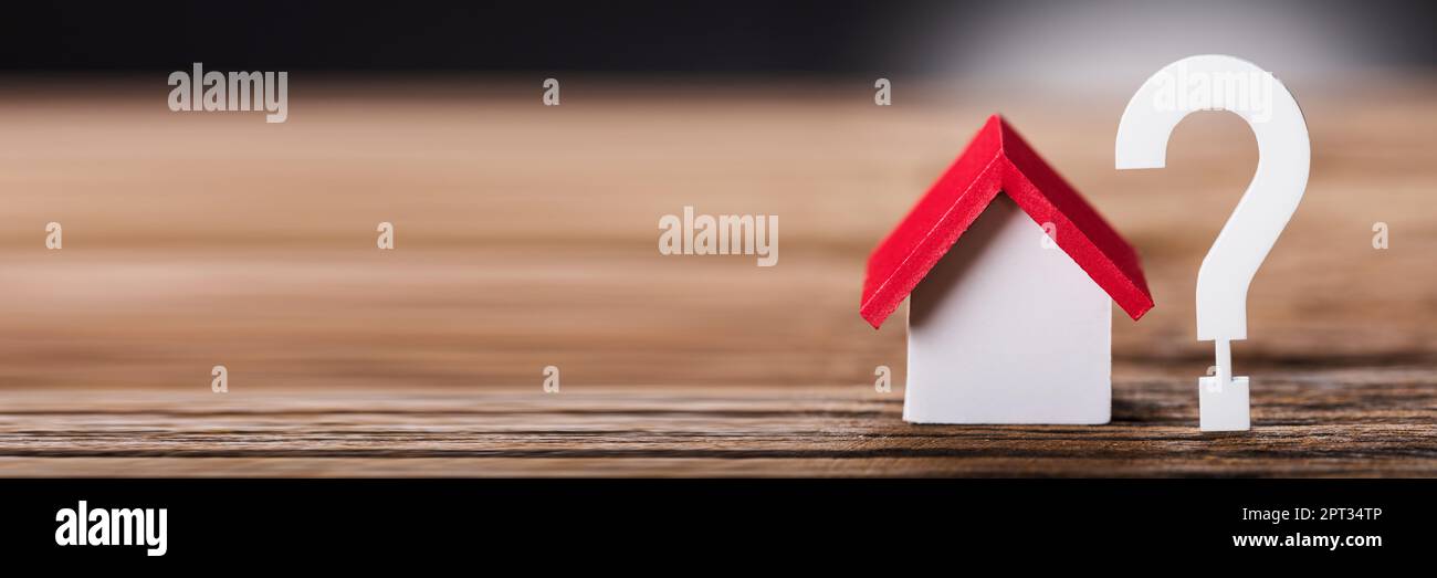 House Question Mark And Mortgage. Home Buy Confusion Stock Photo - Alamy
