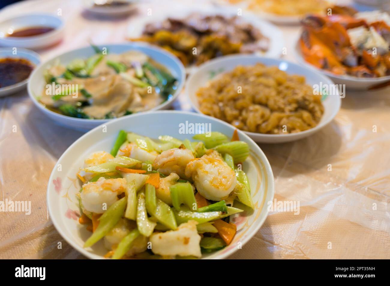 Homemade dinner with Hong Kong style dishes Stock Photo - Alamy