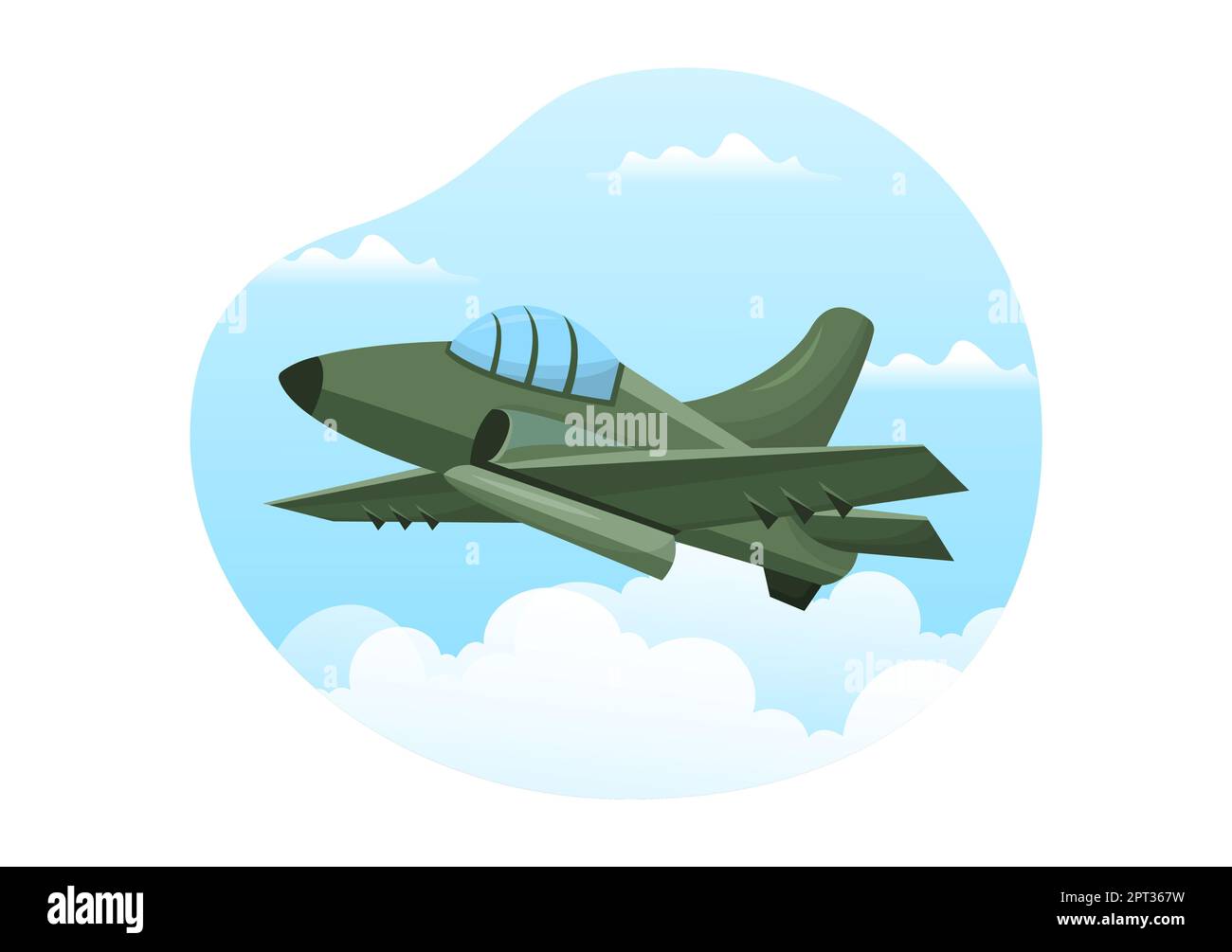 Cartoon Army Plane
