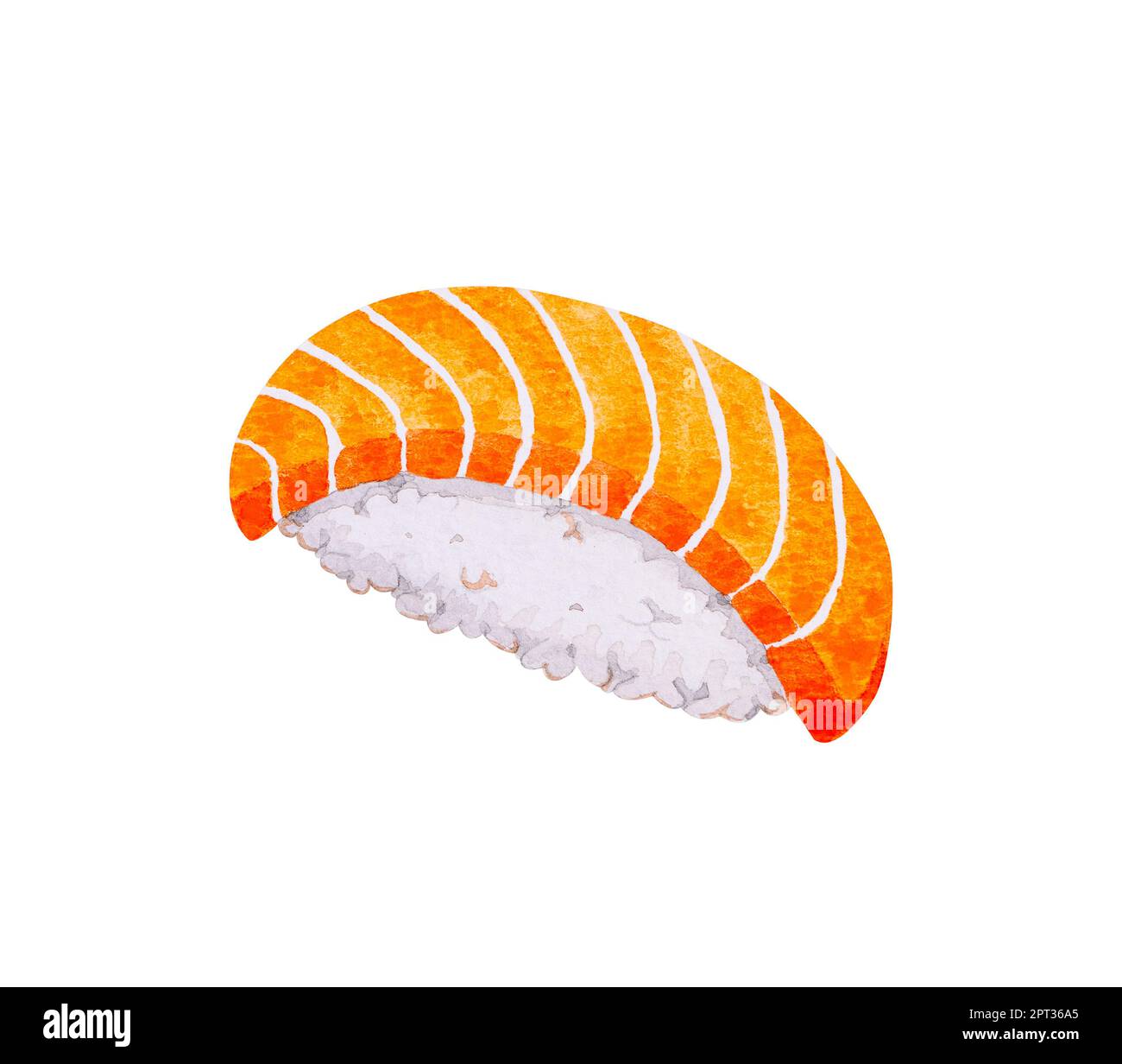 Salmon nigiri sushi, Japanese food. Watercolor hand drawn illustration ...